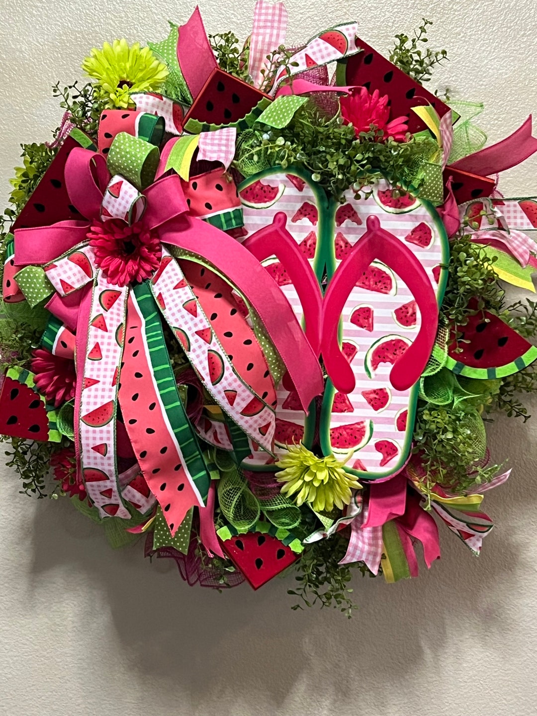 Watermelon Flip Flop Wreath - Etsy