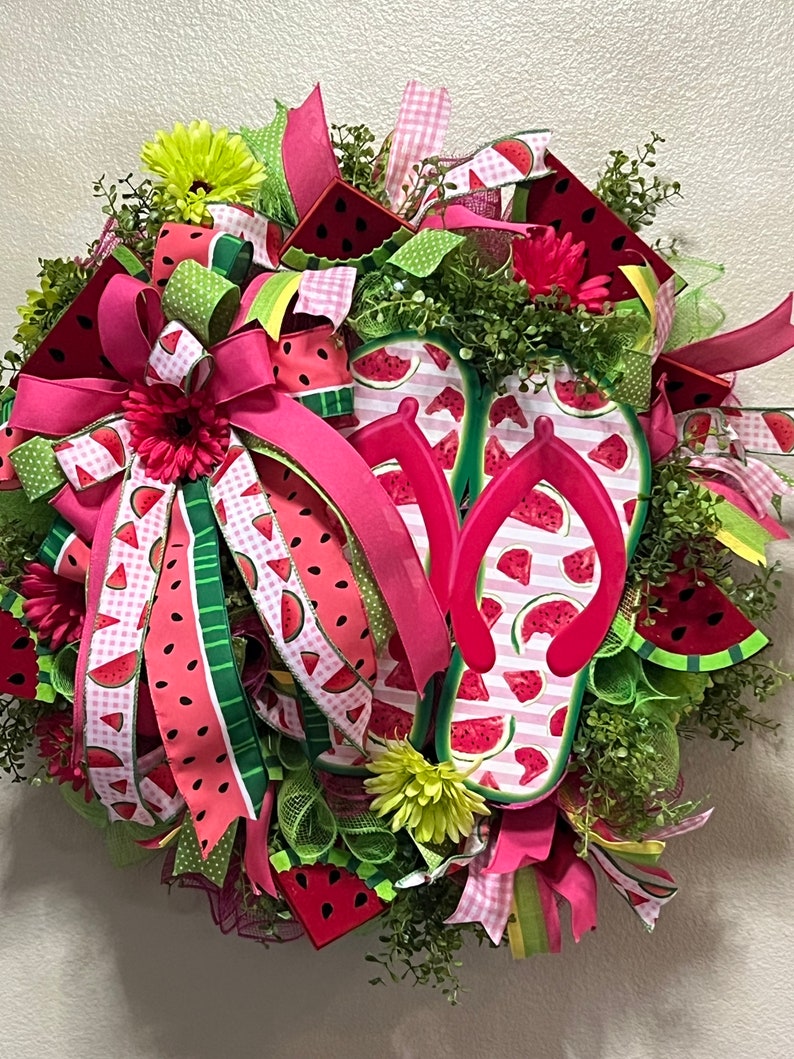 Watermelon Flip Flop Wreath - Etsy