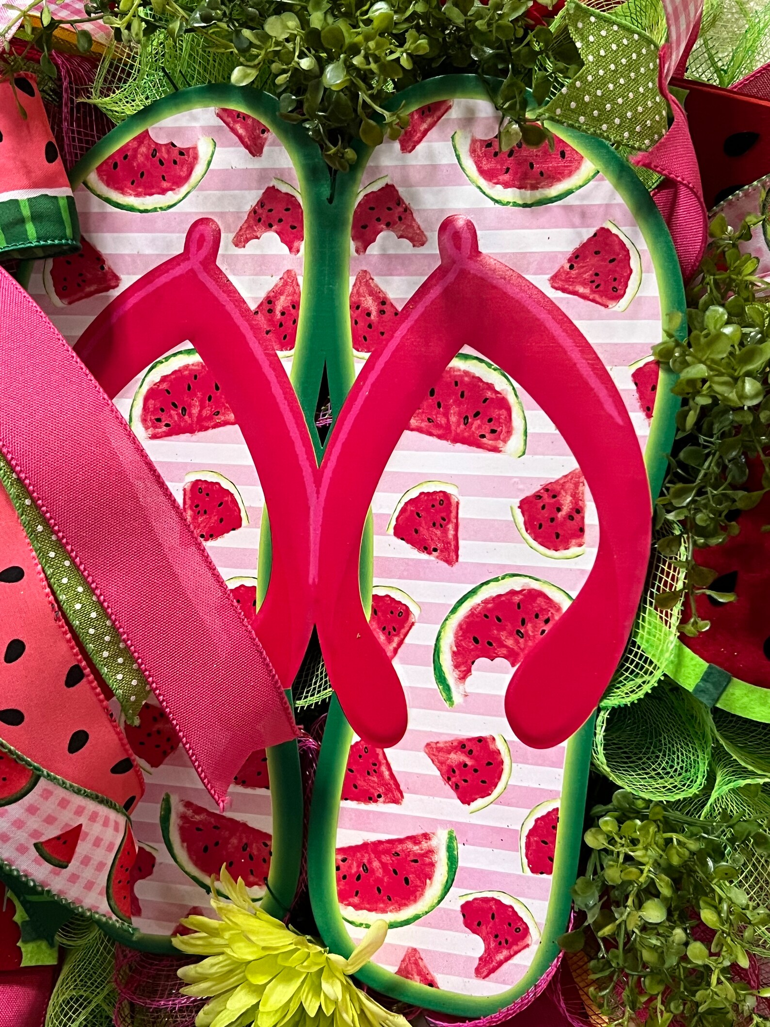 Watermelon Flip Flop Wreath - Etsy