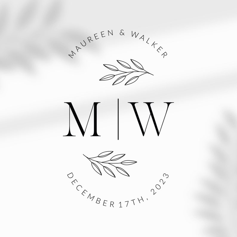Modern Wedding Logo, Elegant Wedding Monogram, Wedding Gobo, Couple ...