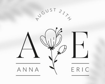 Modern Wedding Monogram, Premade Logo Design, Wedding Couple Logo ...