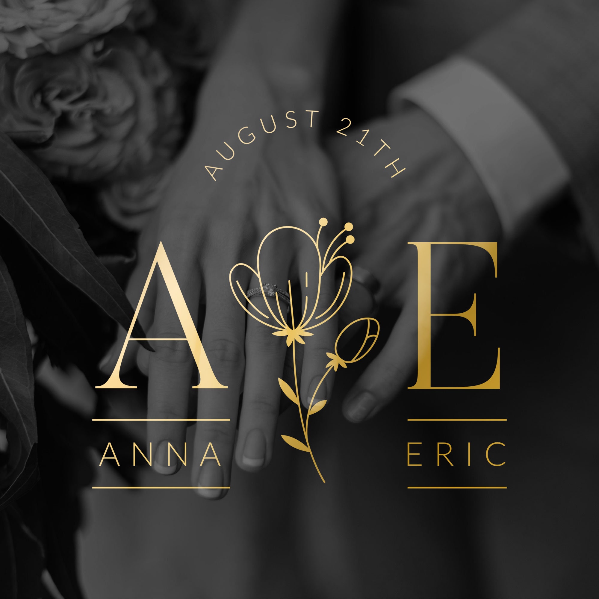 Wedding Couple Logo, Modern Wedding Monogram, Premade Logo Design ...