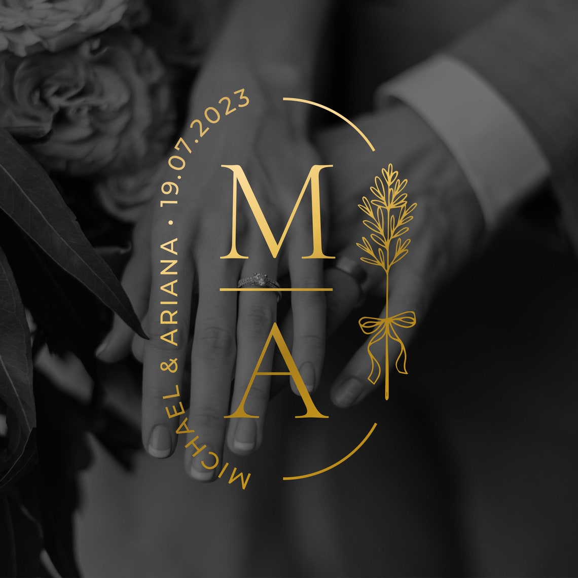 Elegant Modern Wedding Monogram, Premade Wedding Logo Design, Wedding ...