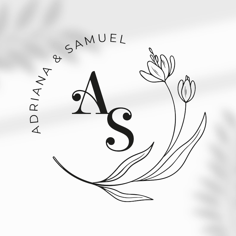 Wedding Crest, Monogram SVG, Elegant Wedding Monogram, Modern Wedding ...