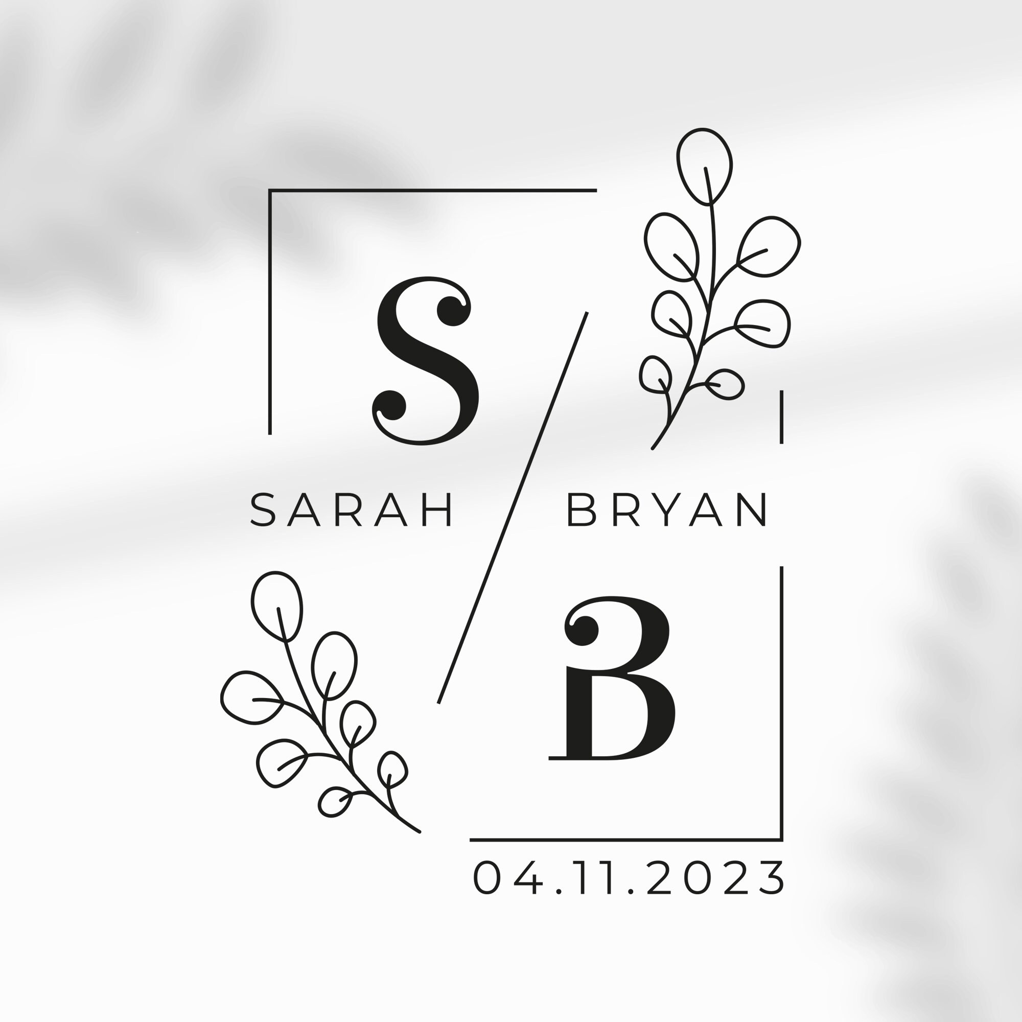 Custom Wedding Logo, Modern Wedding Monogram, Wedding Couple Logo ...