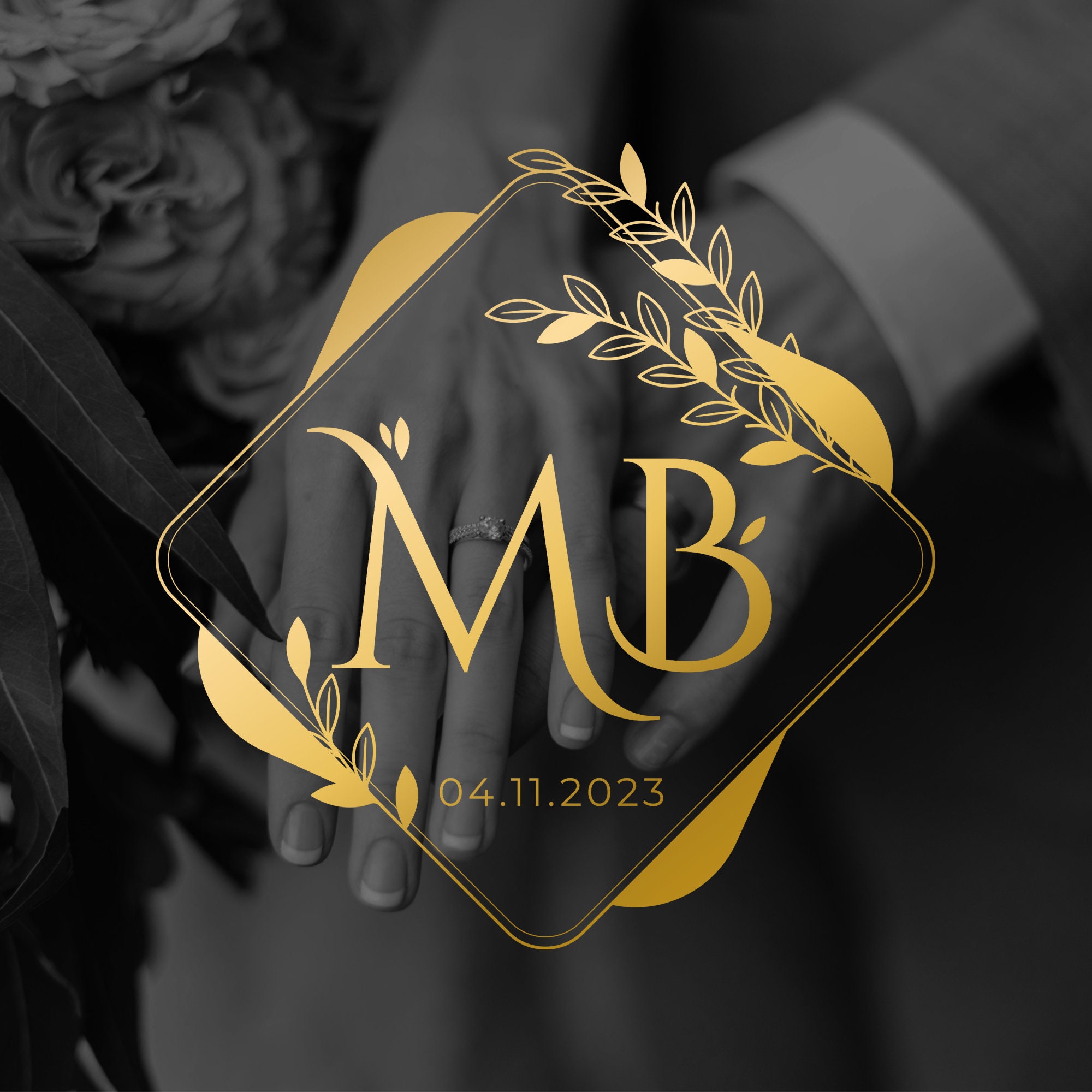 Wedding SVG, Modern Wedding Monogram, Custom Wedding Logo, Luxury ...