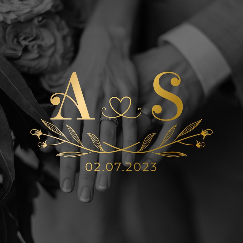 Couple Initials Svg, Chic Logo, Modern Wedding Monogram, Wedding Logo ...