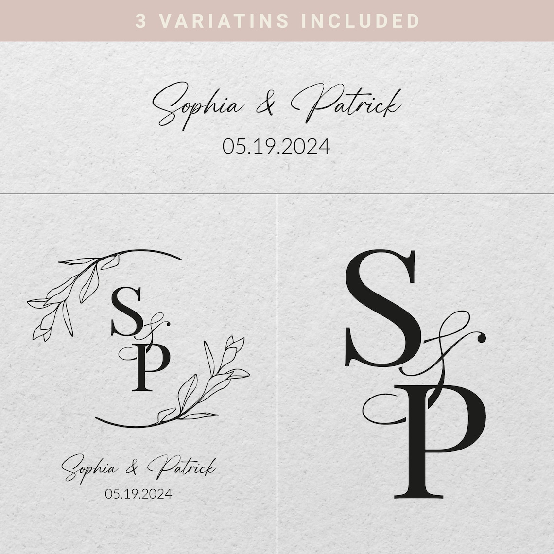 Modern Wedding Monogram, Wedding SVG, Monogram SVG, Wedding Couple Logo ...