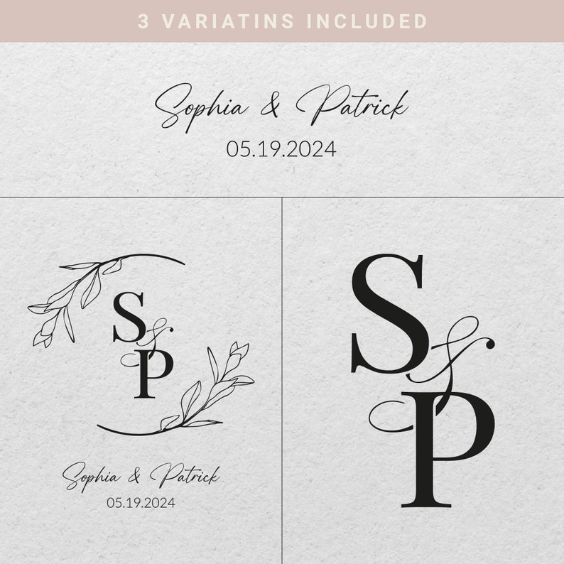Modern Wedding Monogram, Wedding SVG, Monogram SVG, Wedding Couple Logo ...