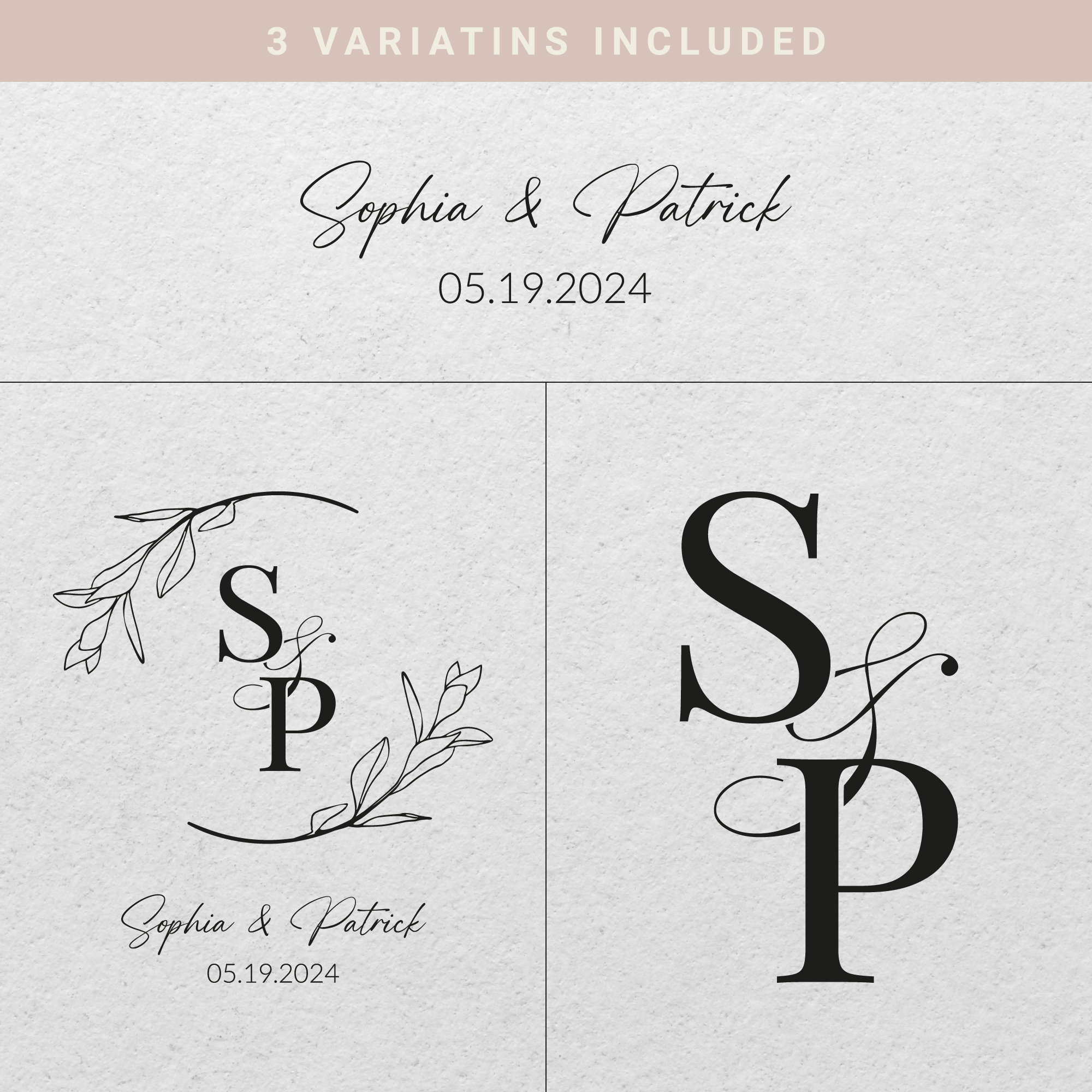 Modern Wedding Monogram, Wedding SVG, Monogram SVG, Wedding Couple Logo ...
