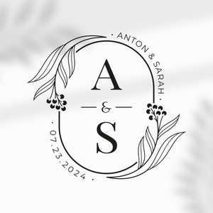 Modern Wedding Monogram, Wedding Couple Logo, Elegant Wedding Design ...