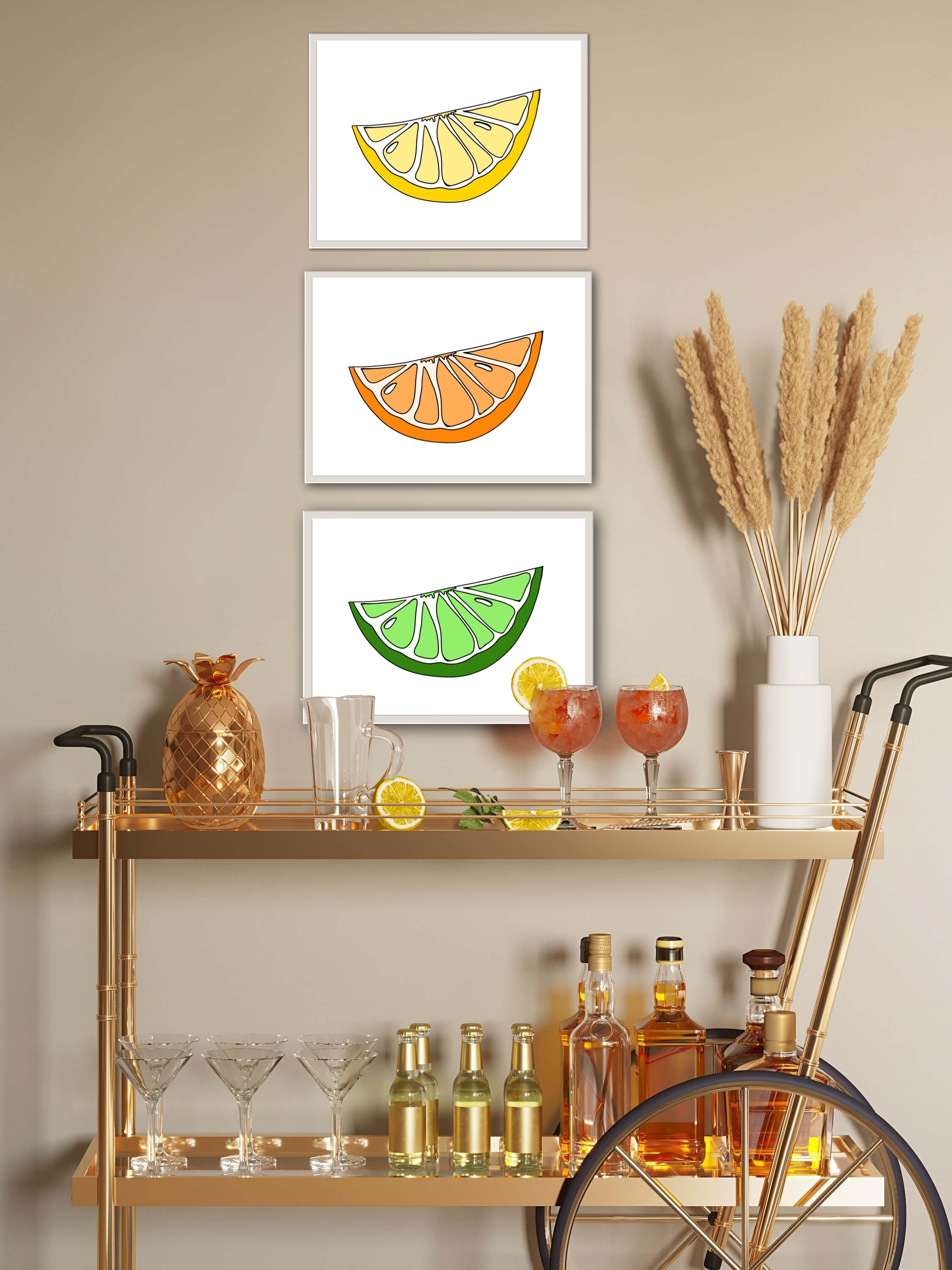 Lime Slice Drawing Digital Art, Downloadable Print, Green Fruit Wedge ...