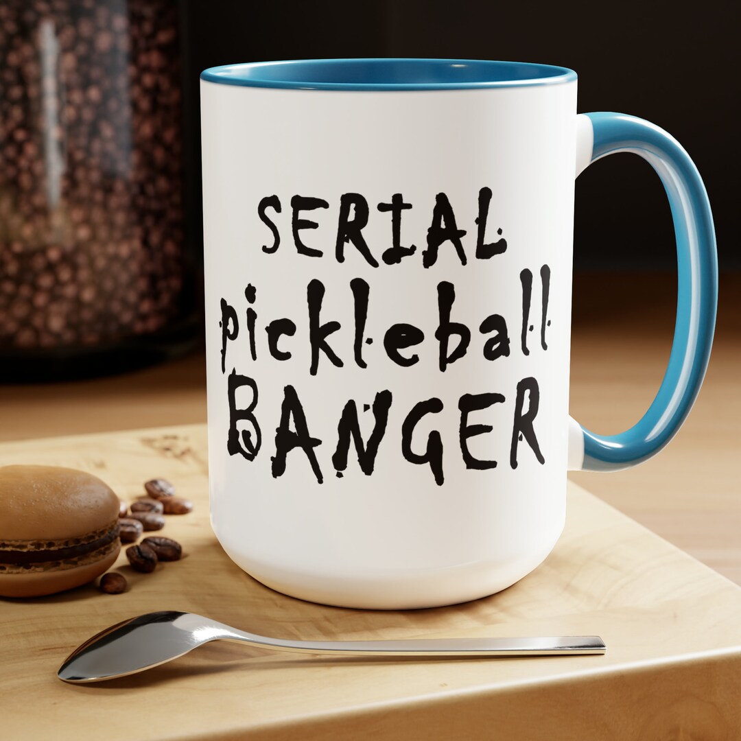 Serial Pickleball Banger Coffee Mug. Two-tone Coffee Mugs, 15oz - Etsy