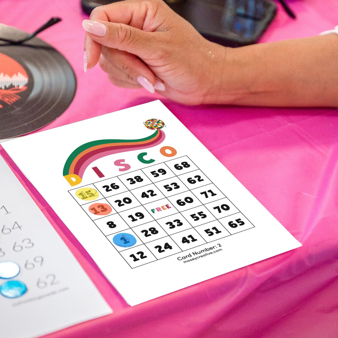 Disco Bingo Party Game Bundle • 25 Unique Cards for a 1970s Costume ...