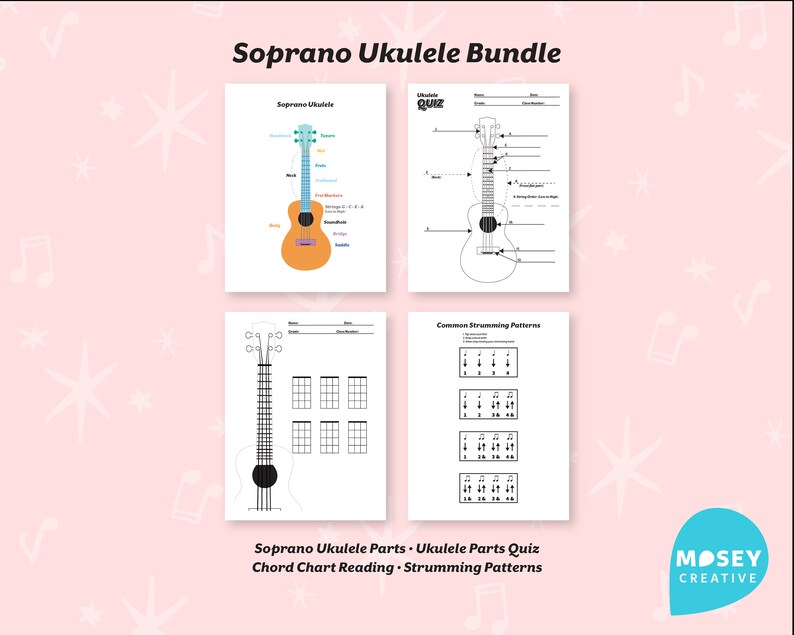 Soprano Ukulele Bundle • Chord Charts & Progressions • Music Teacher ...