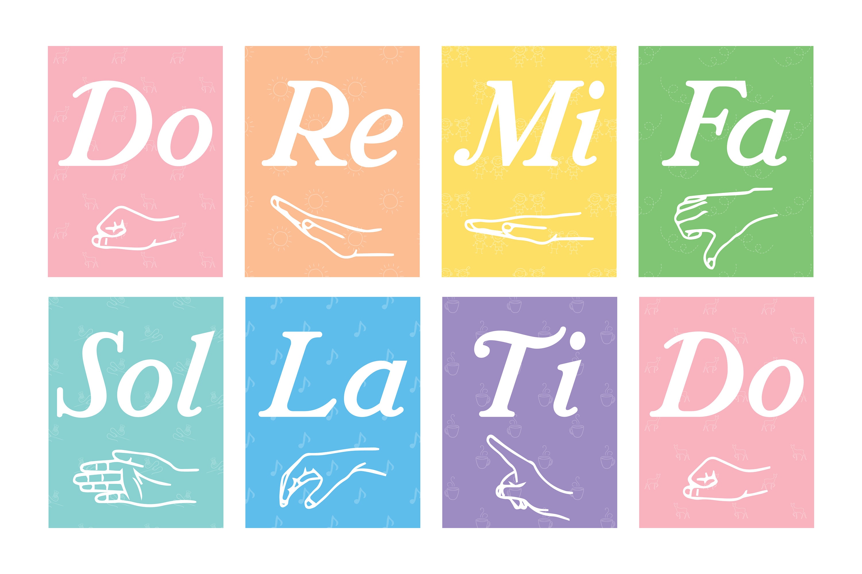Solfege Hand Sign Posters • Pastel Color Scheme • Music Classroom Decor ...