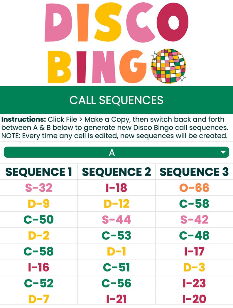 Disco Bingo Party Game Bundle • 25 Unique Cards for a 1970s Costume ...