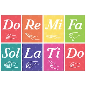 Solfege Hand Sign Posters • Boomwhacker Color Scheme • Music Classroom ...