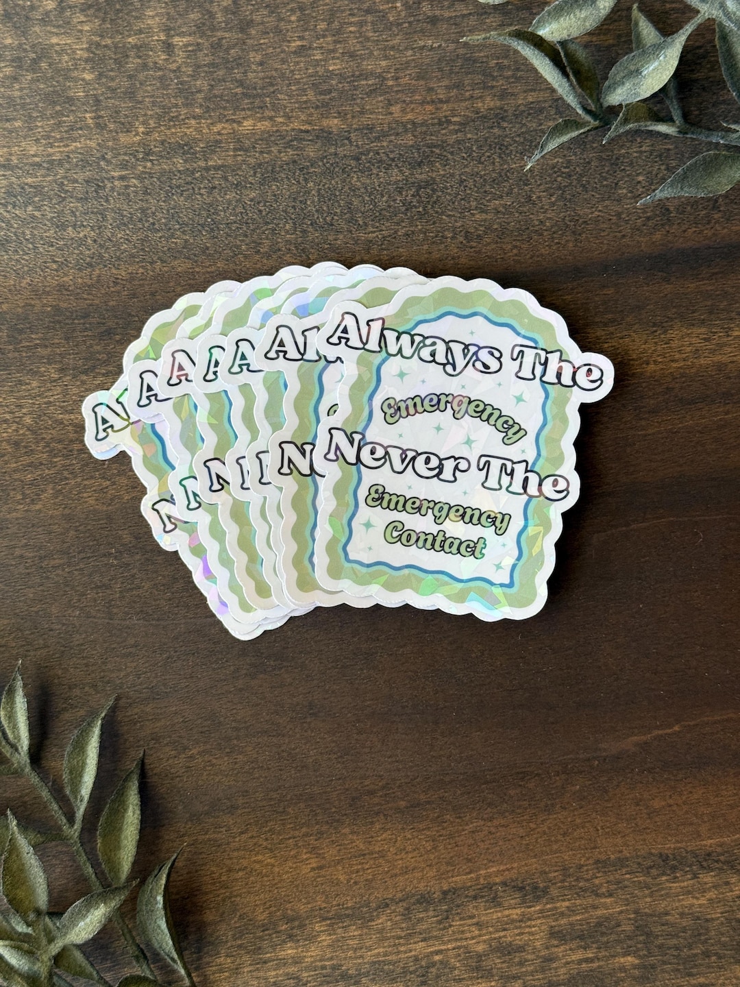 Emergency Contact Sticker: Laminated Die-cut Vinyl Sticker, Holographic ...