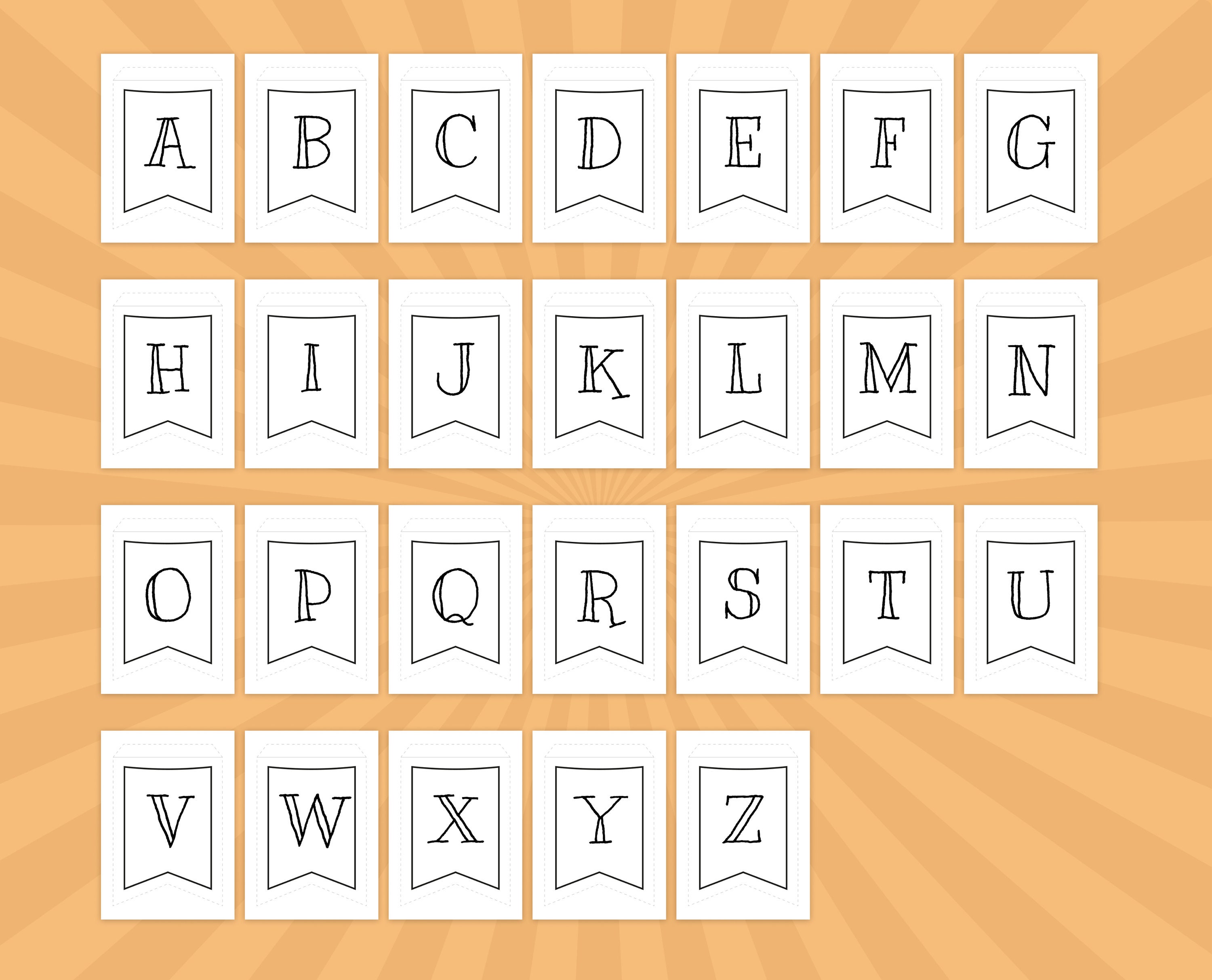 Printable Banner Alphabet Numbers Extra Characters Bunting Party Decor ...