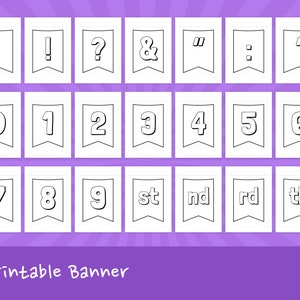 Printable Banner - Alphabet - Numbers - Extra Characters - Bunting ...
