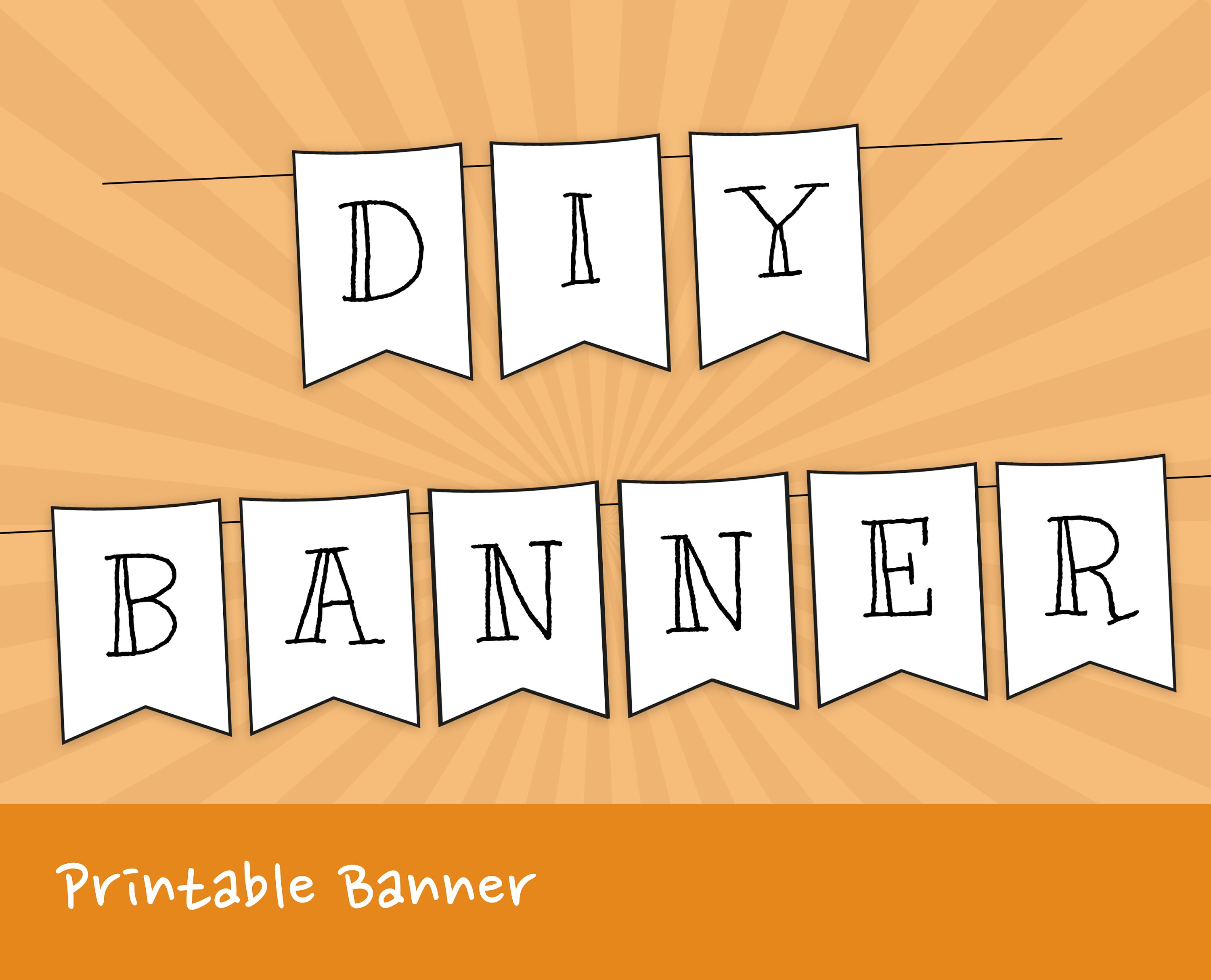 Printable Banner Alphabet Numbers Extra Characters Bunting Party Decor ...
