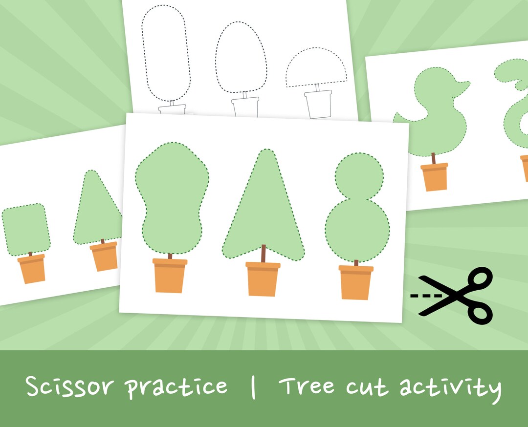 Scissor / Cutting Practice - Tree Cutting Activity Sheets - PDF File ...