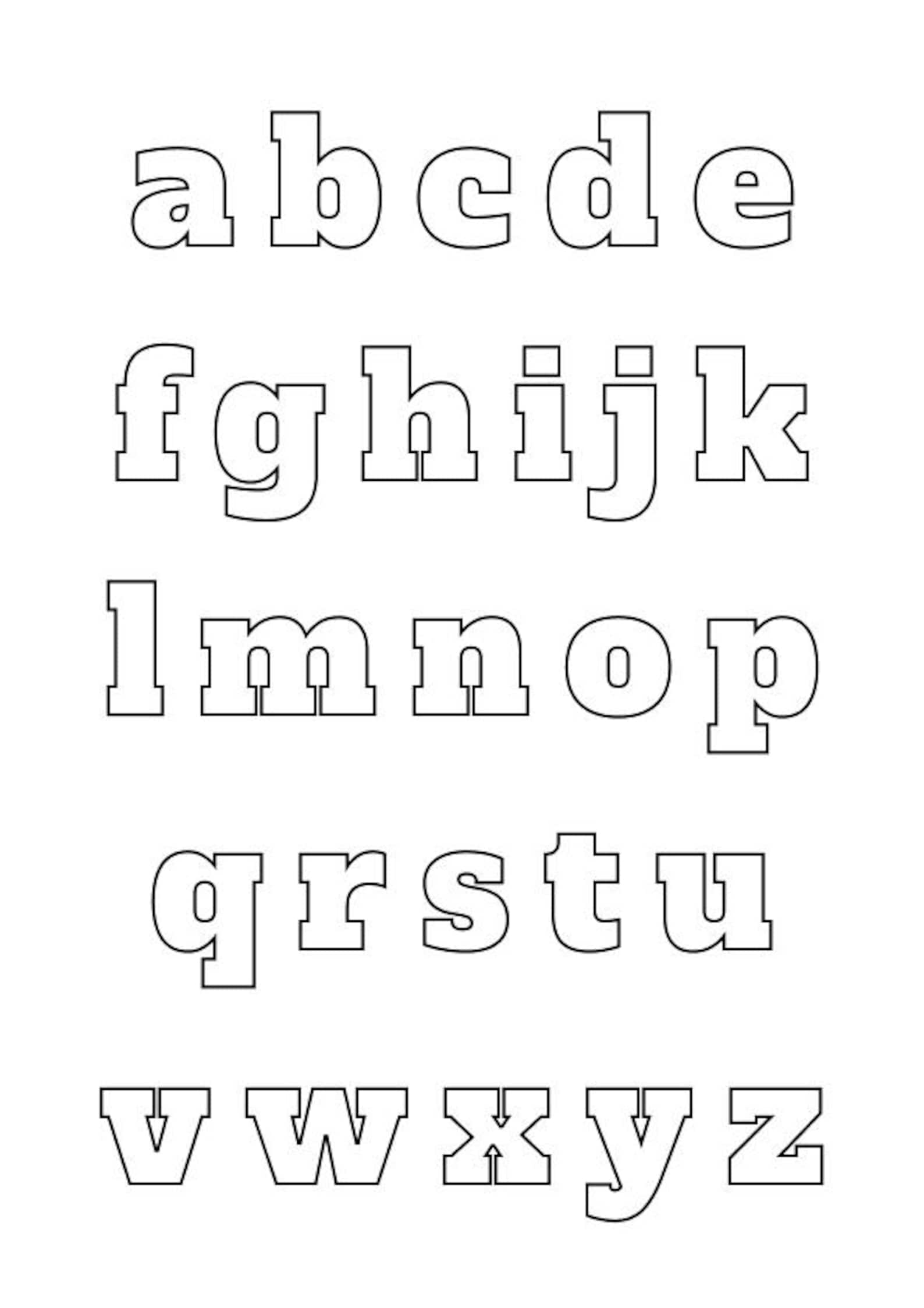 ABC Chunky Serif Uppercase and Lowercase Letters - 2 PDF Files - 27 Pages in Each (one With Each ...
