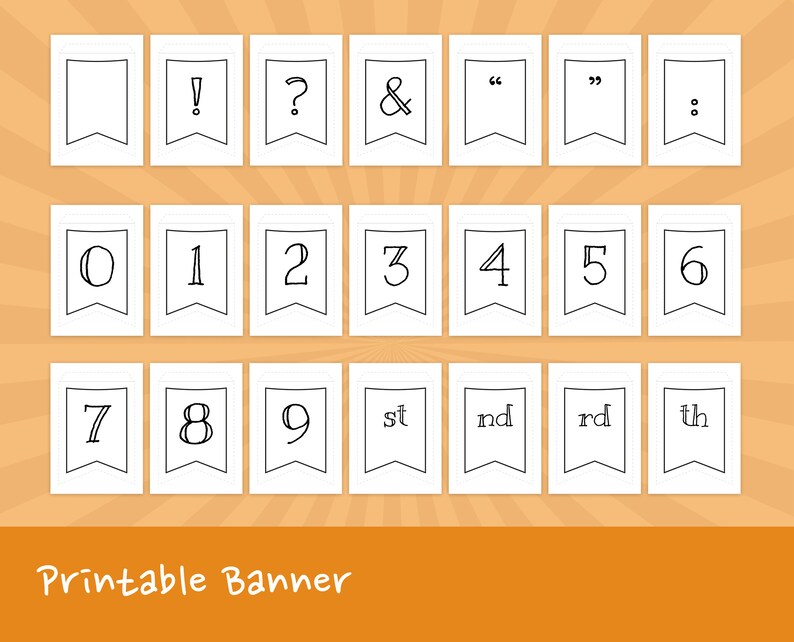 Printable Banner - Alphabet - Numbers - Extra Characters - Bunting ...