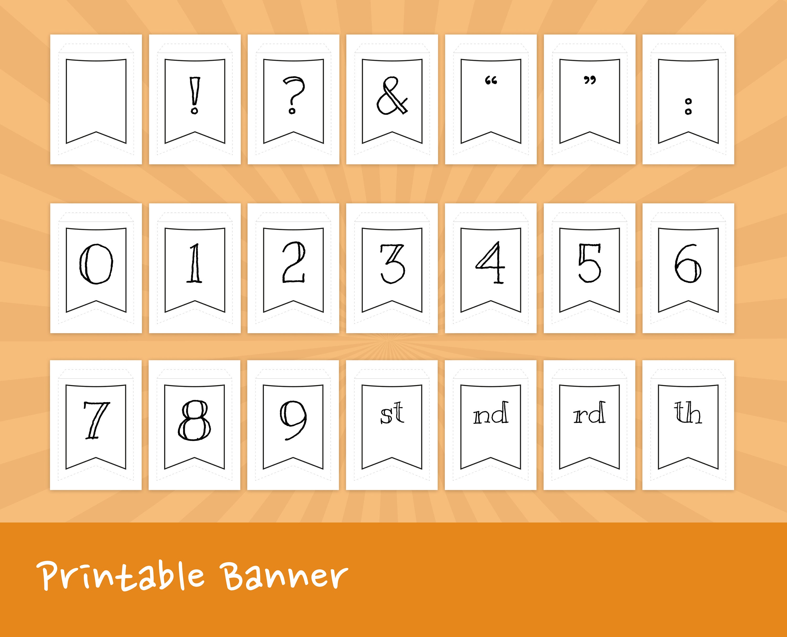 Printable Banner - Alphabet - Numbers - Extra Characters - Bunting ...