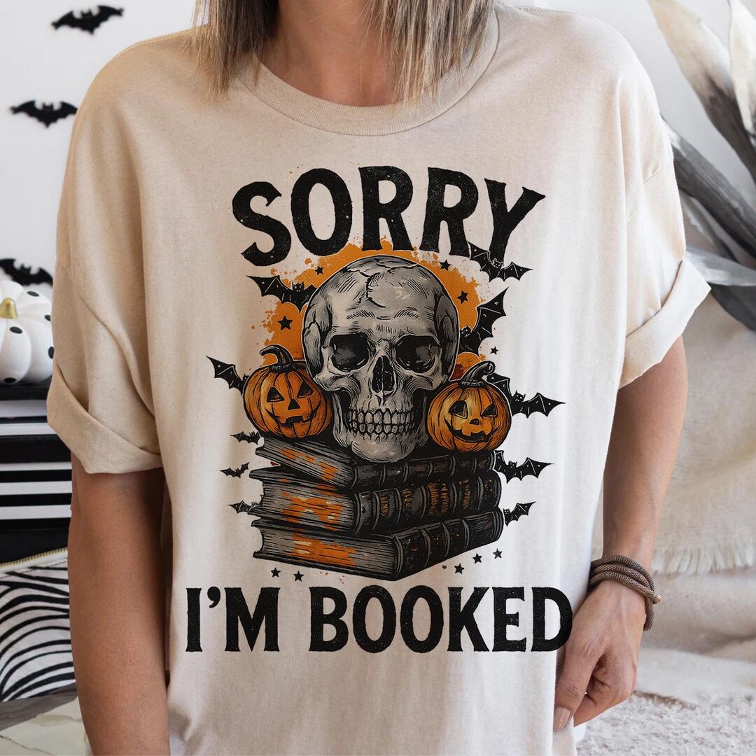 Sorry I’m Booked Halloween PNG, Witch Skeleton Reading Book Design ...