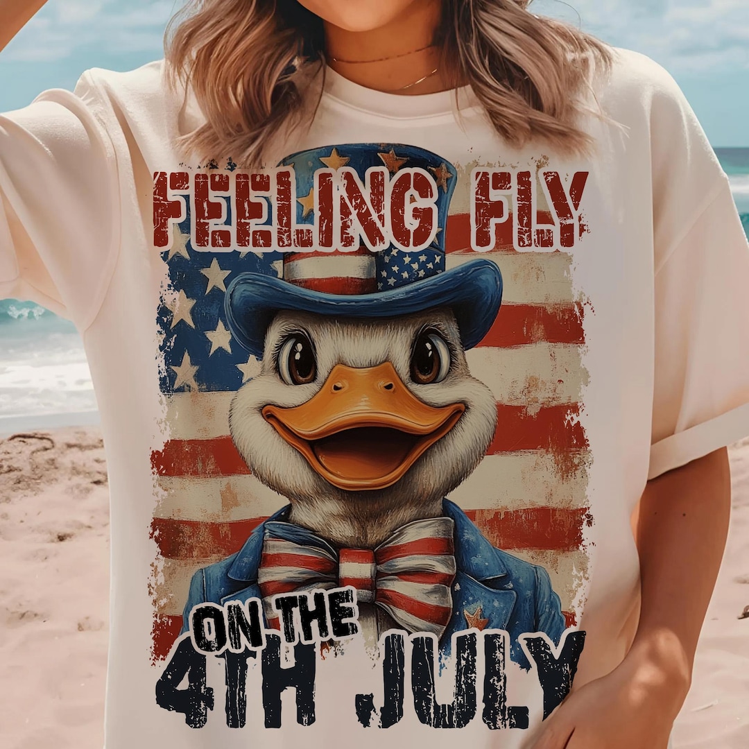 Funny Patriotic Duck 4th of July PNG - Red White and Blue Design - Etsy