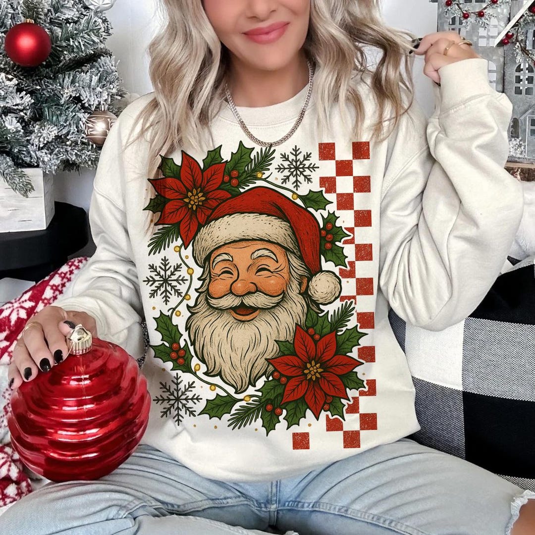 Checkered Santa Claus Png, Christmas Png Santa Claus Png, Santa Claus ...