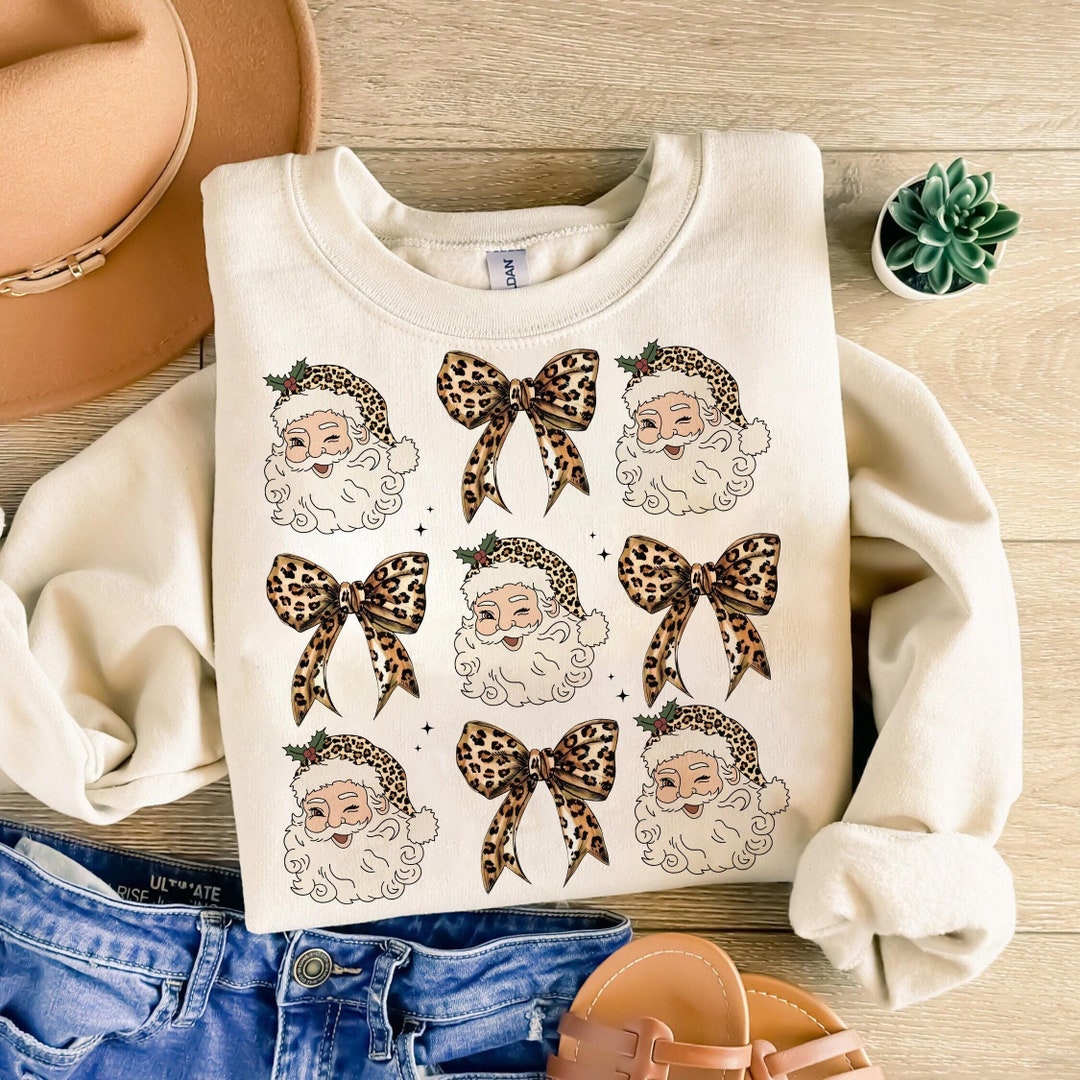 Leopard Coquette Christmas Png, Christmas Png, Leopard Santa Png, Santa ...