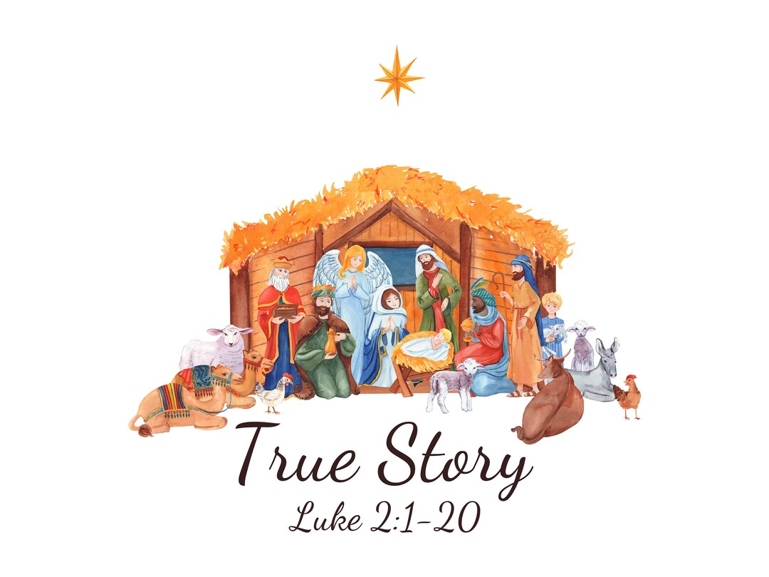 True Story PNG, Faith Based Christmas Png,nativity Scene Png, Merry ...