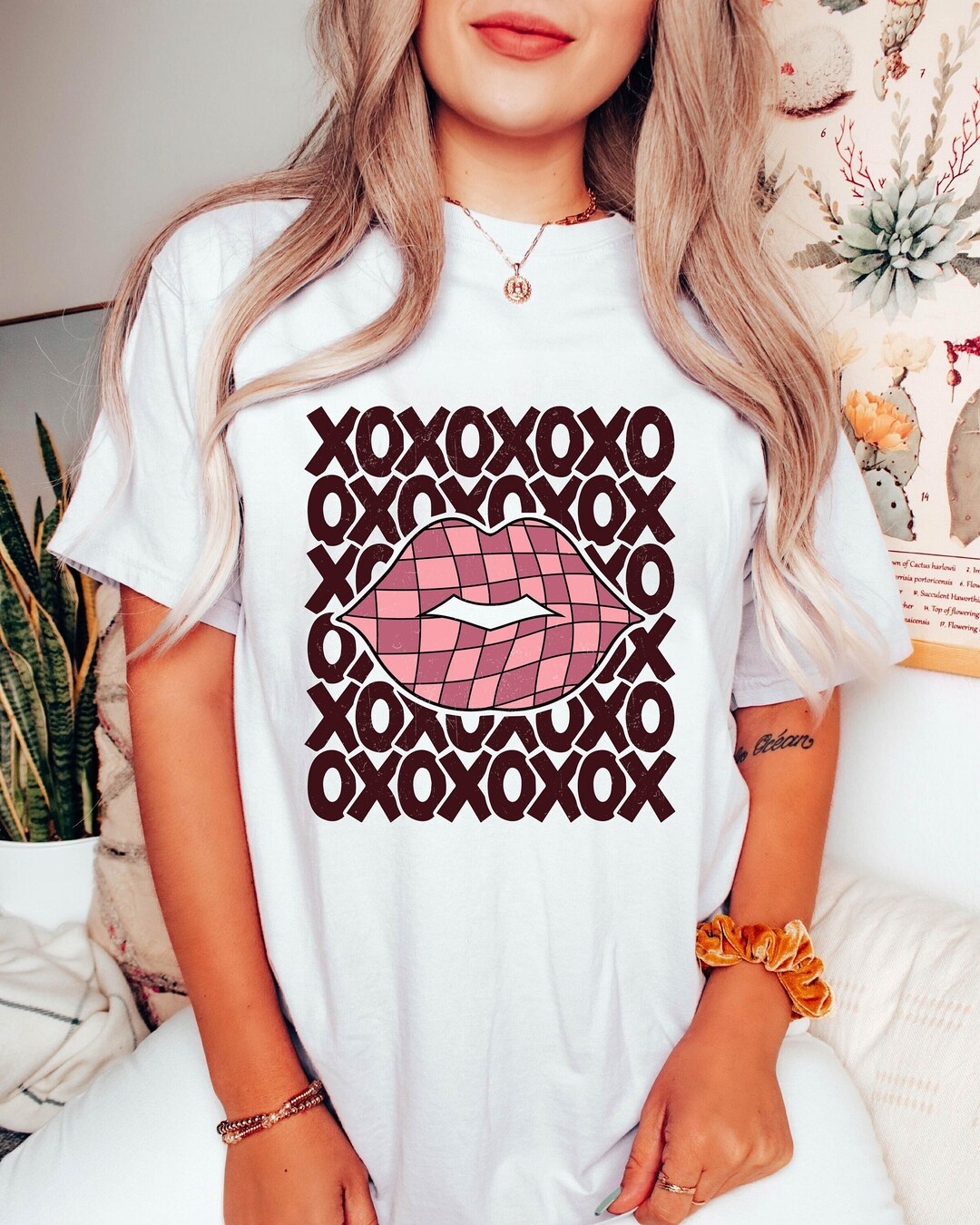 XOXO Checker Lips SVG XOXO Checker Lips Png Valentine's - Etsy