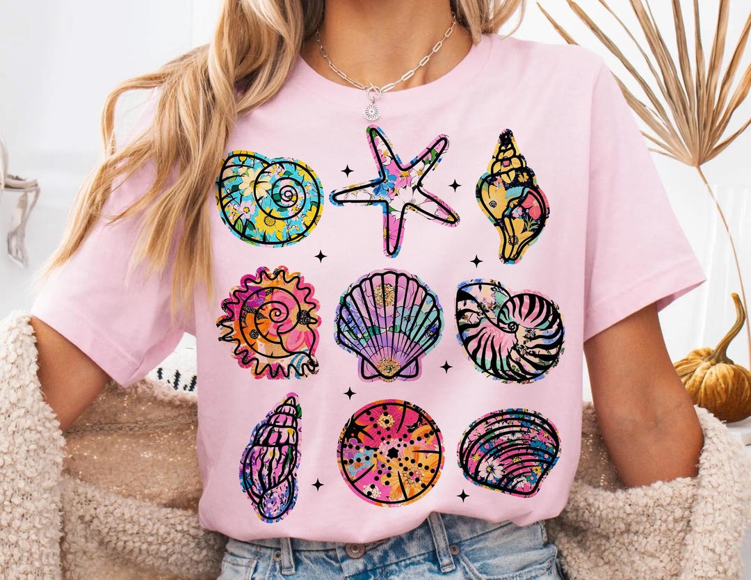 Wildflower Seashell Summer PNG: Beach Clam Design (digital Download) - Etsy