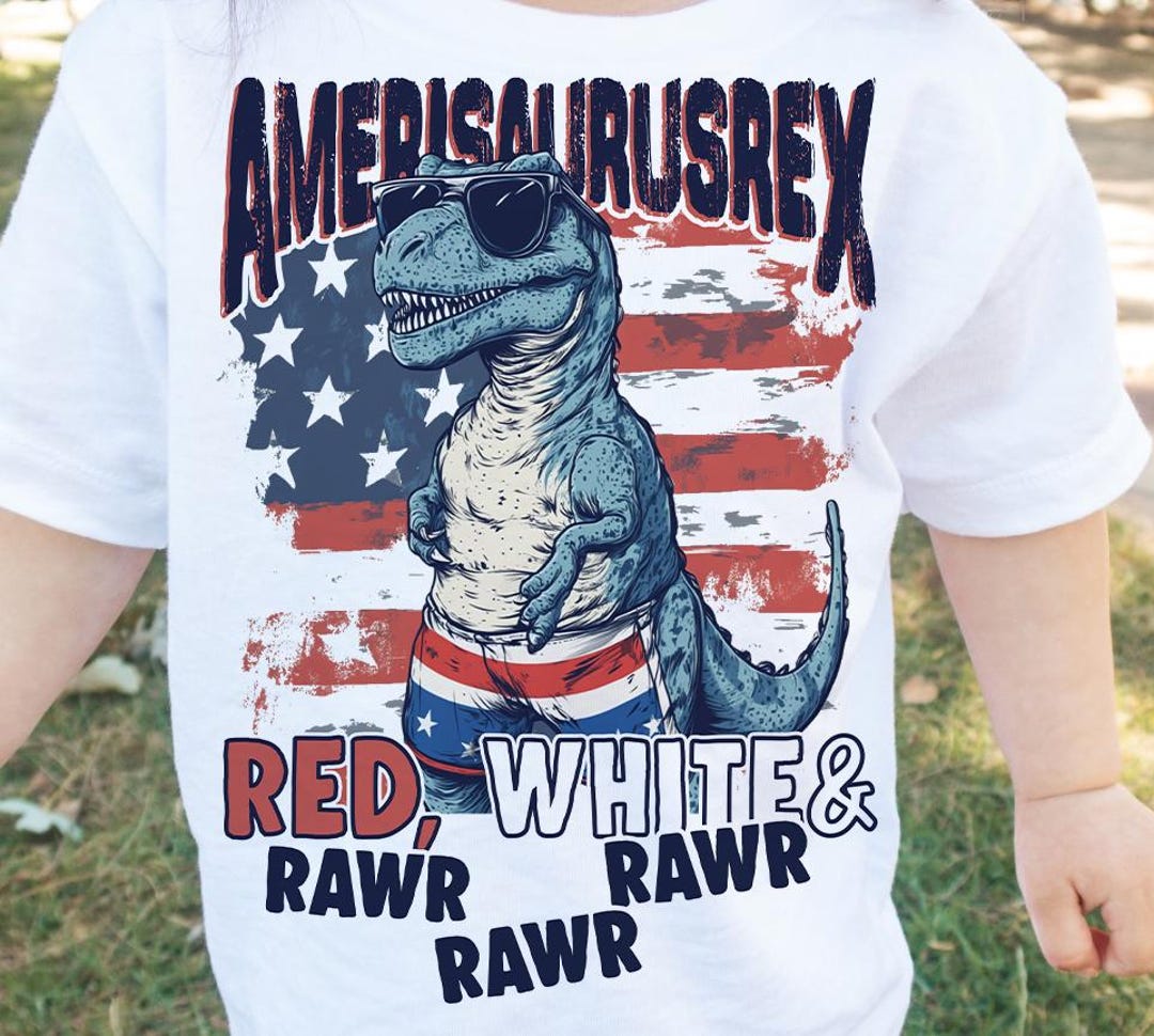 Amerisaurus Rex PNG, Kids 4th of July Png, T-rex Png, Toddler Fourth of ...