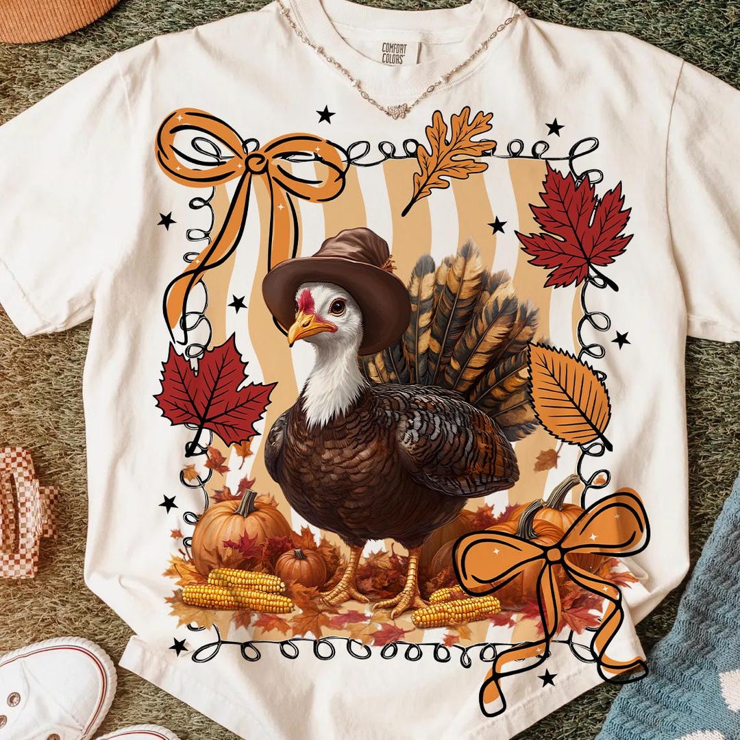 Floral Turkey Thanksgiving PNG: Preppy Fall Design (digital Download ...