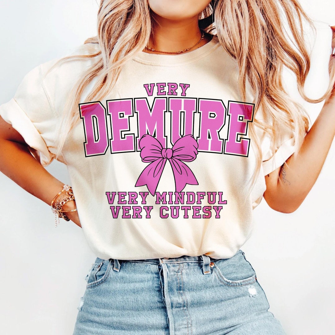 Demure Coquette PNG: Trendy Bow Graphic (digital Download) - Etsy