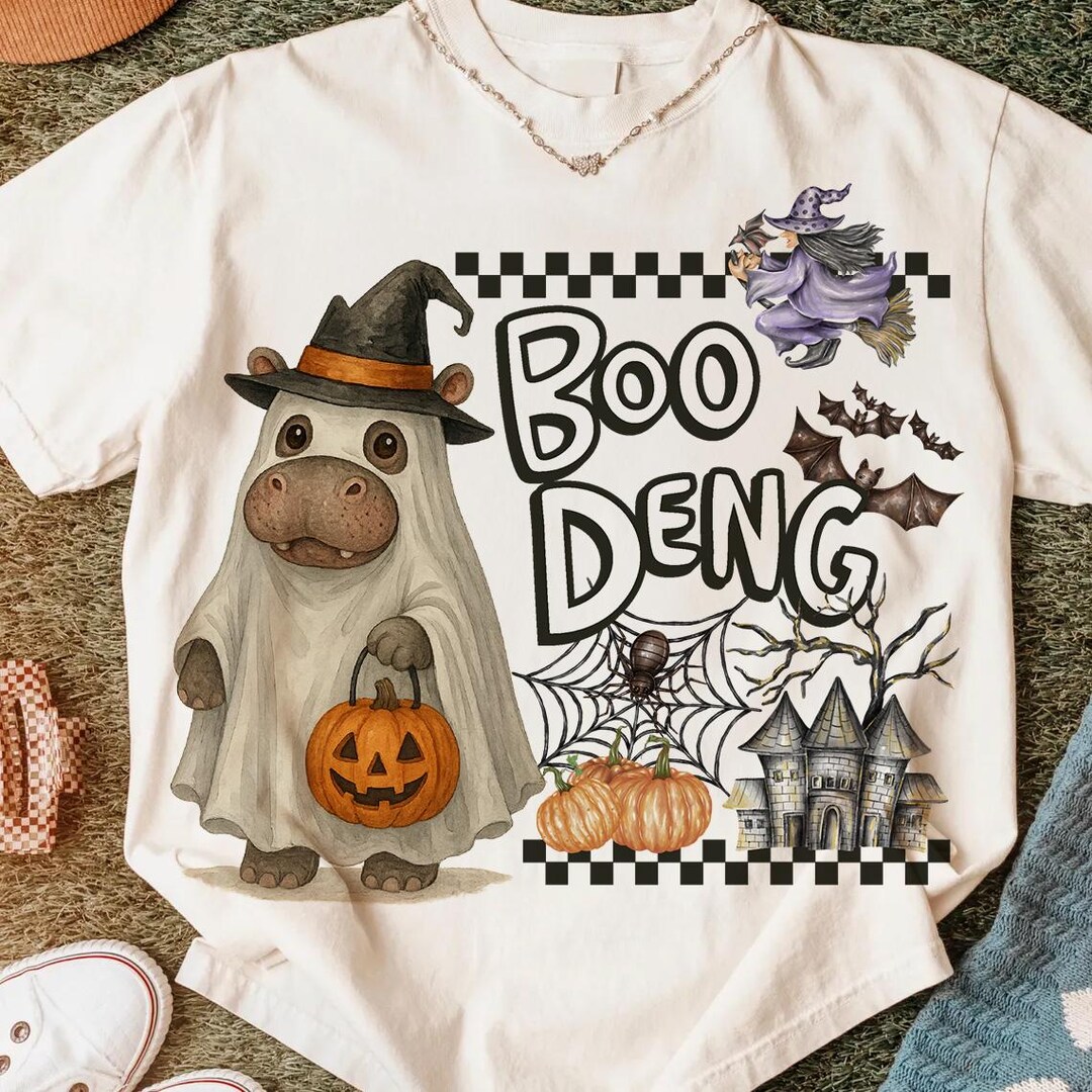 Boo Deng Png, Halloween Funny Meme Png, Retro Halloween Png, Funny ...
