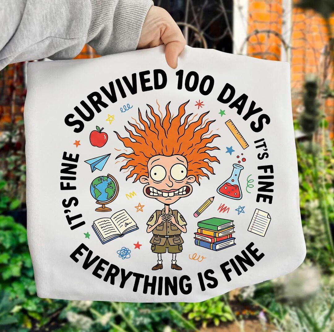 I Survived 100 Days of School Png, Cartoon School Png, 100 Days of ...