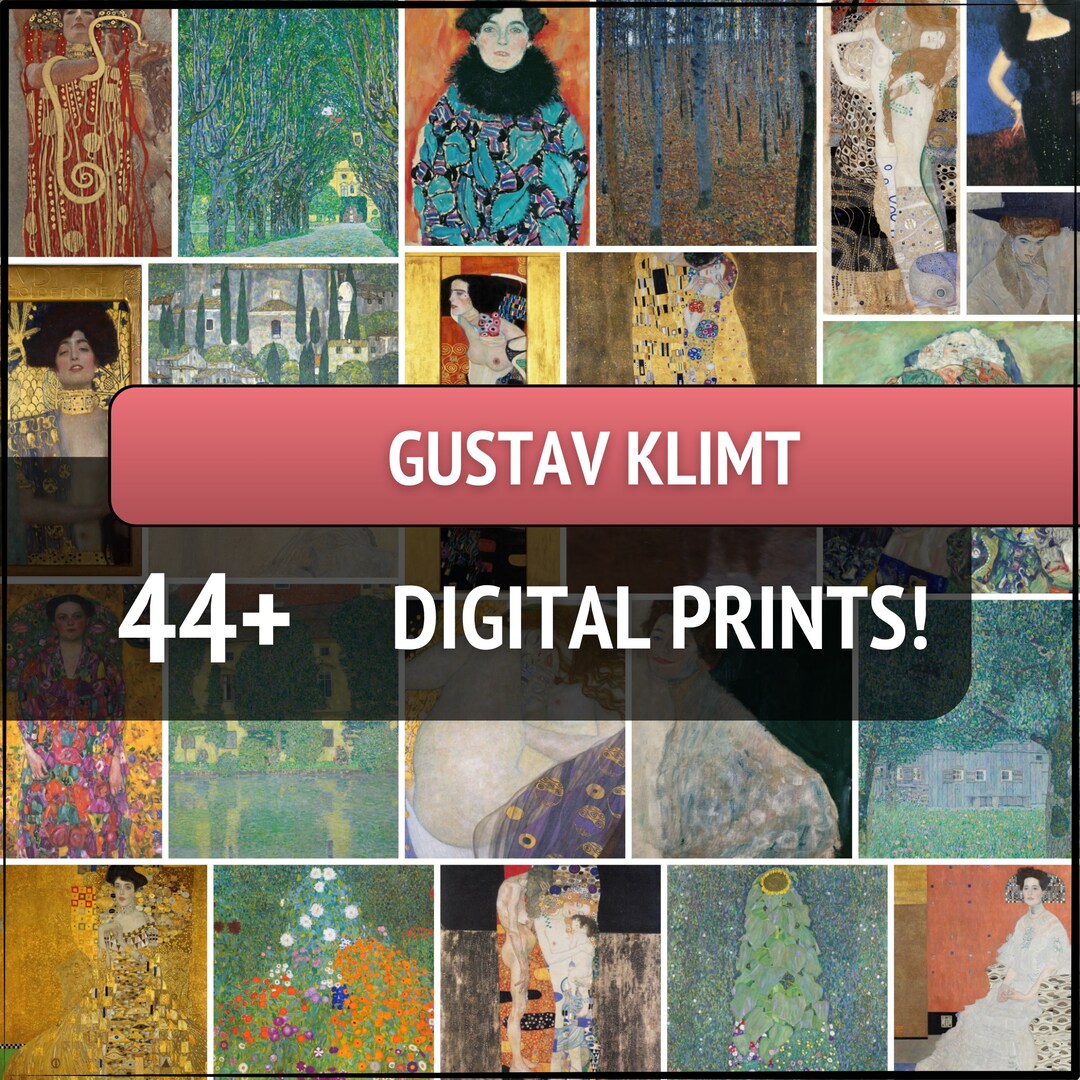 44 Gustav Klimt Famous Artwork Prints, 7200 X 10800px File Size, 300 ...