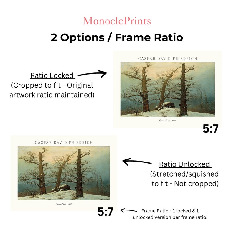 Caspar David Friedrich Matted Art Print, Famous Printables, 300 DPI ...
