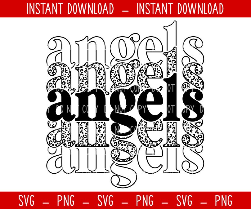 Angels SVG, LA SVG, Basbeball Svg, Cricut Svg, Angels Baseball, Stacked ...