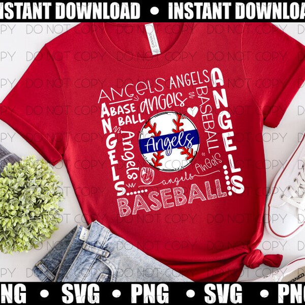 Angels Baseball Svg - Etsy
