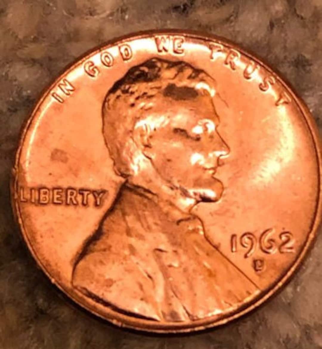 1962 Lincoln Penny 1962 D RD US 1 Cent Mint UNC Beautiful , American 1 ...