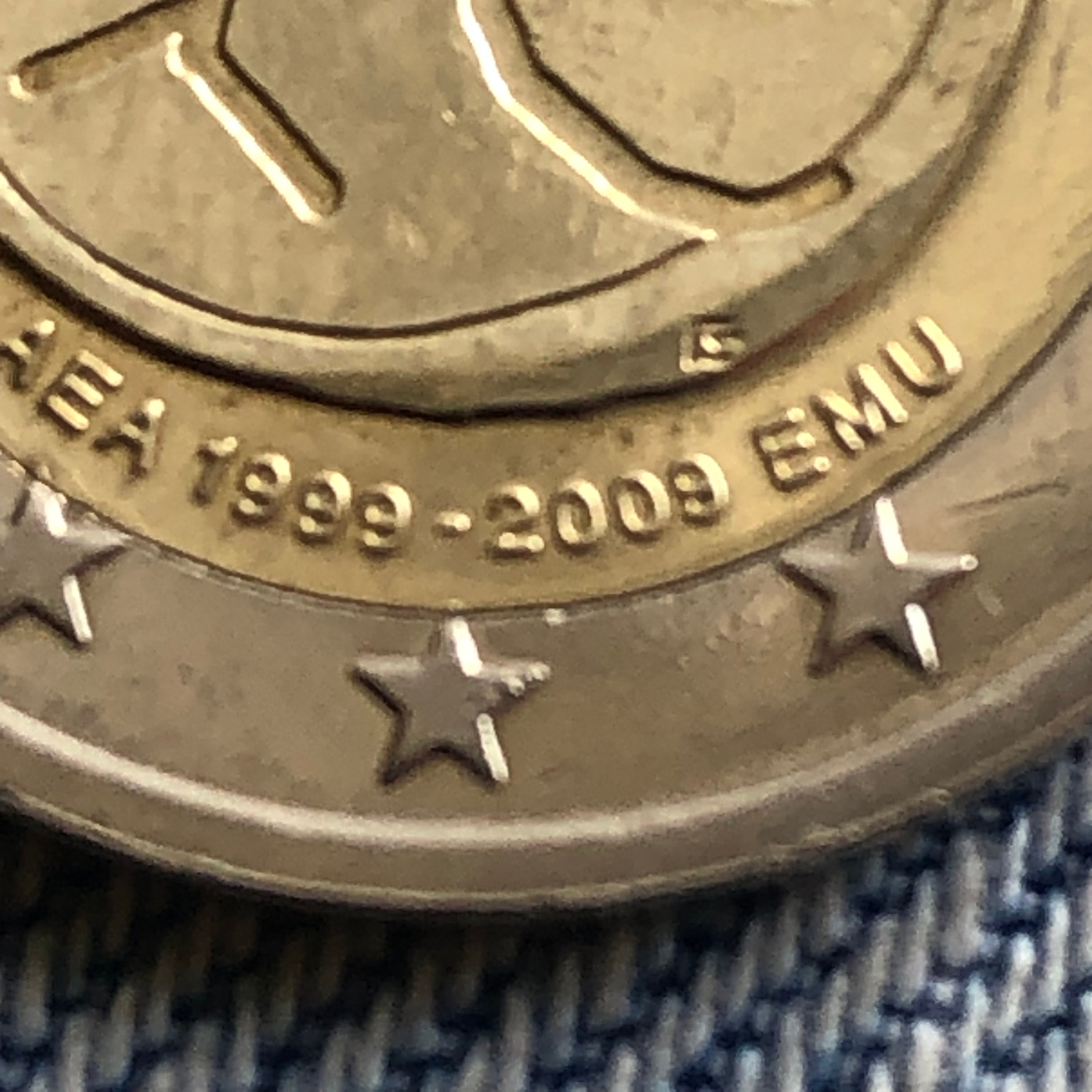 2 Euro Coin 2009 Stick Figure 1999-2009 Ireland Eire RARE Mint Errors ...