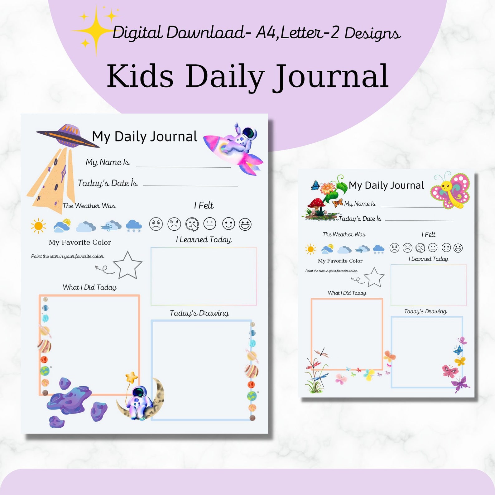 Printable Kids Diary, Digital Download , Diary for Kids , Children's ...