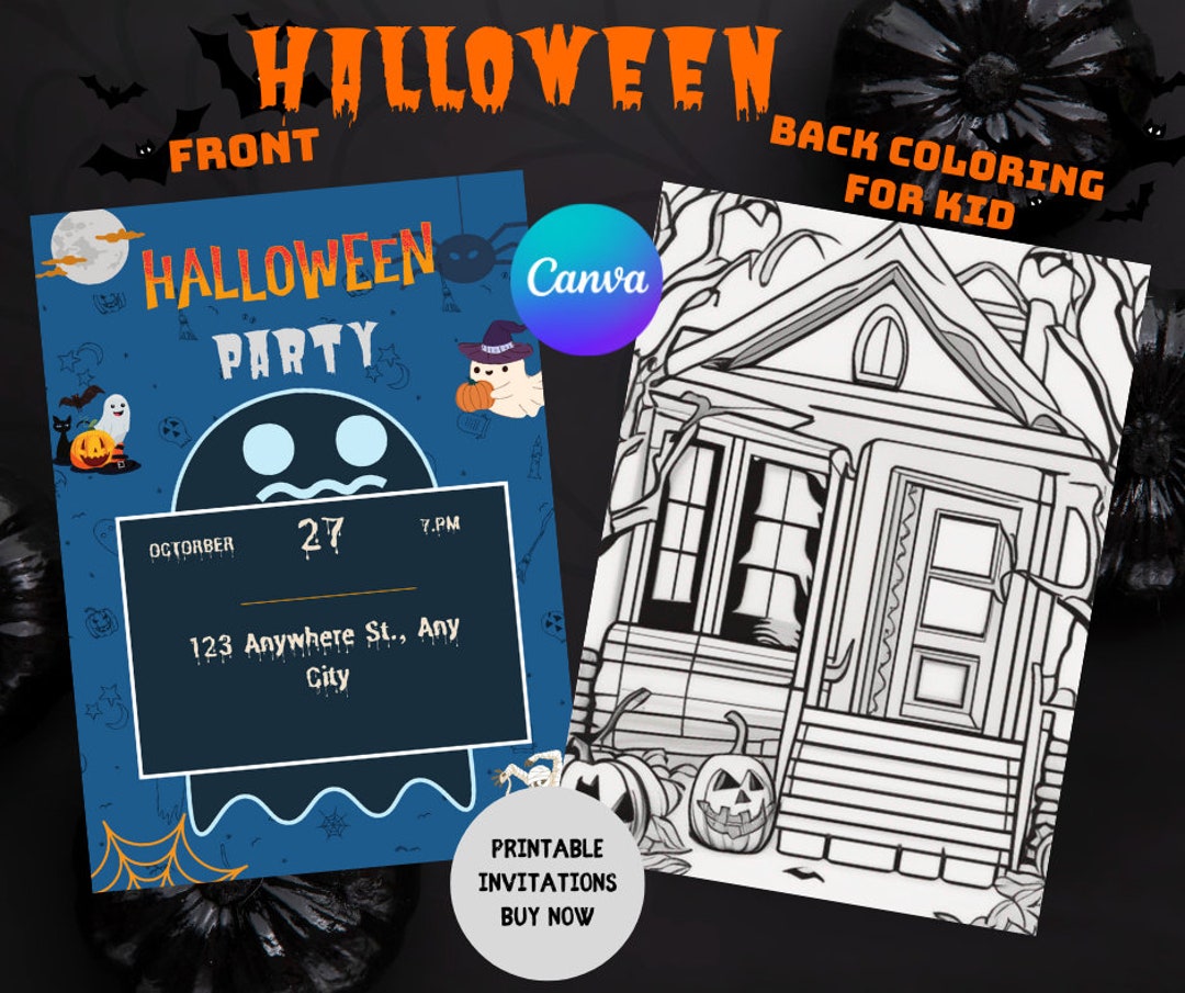 Editable Halloween Invitation Halloween Party Invitation - Etsy